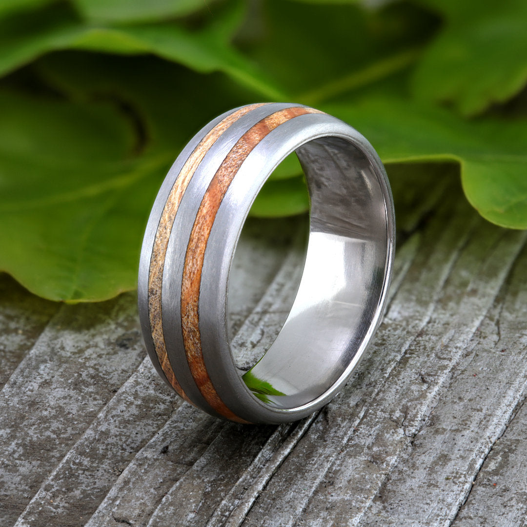 Titanium Wood Rings | Wood Inlay Wedding Rings