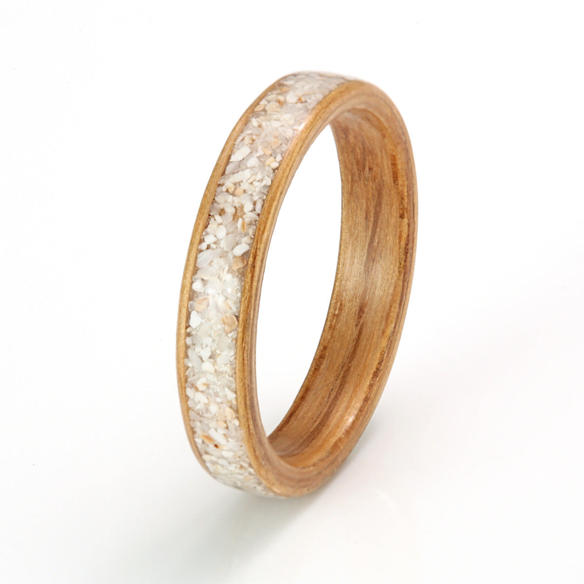 Eco Wood Rings - Oak Wood Ring with Shell
