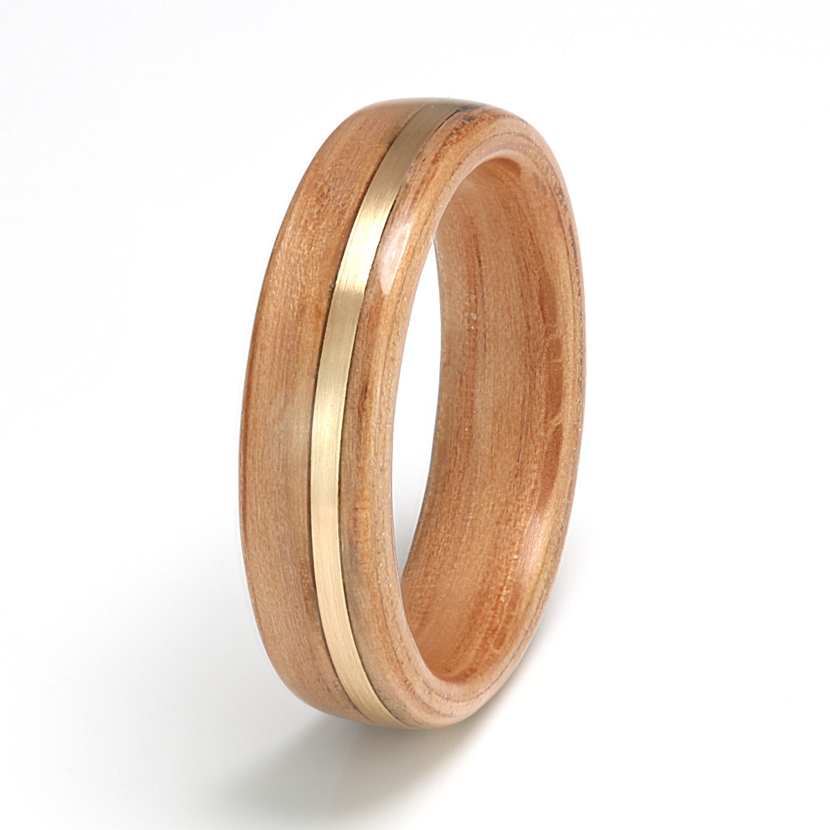 Eco Wood Rings - Oak Wood Ring 5mm with Yellow Gold