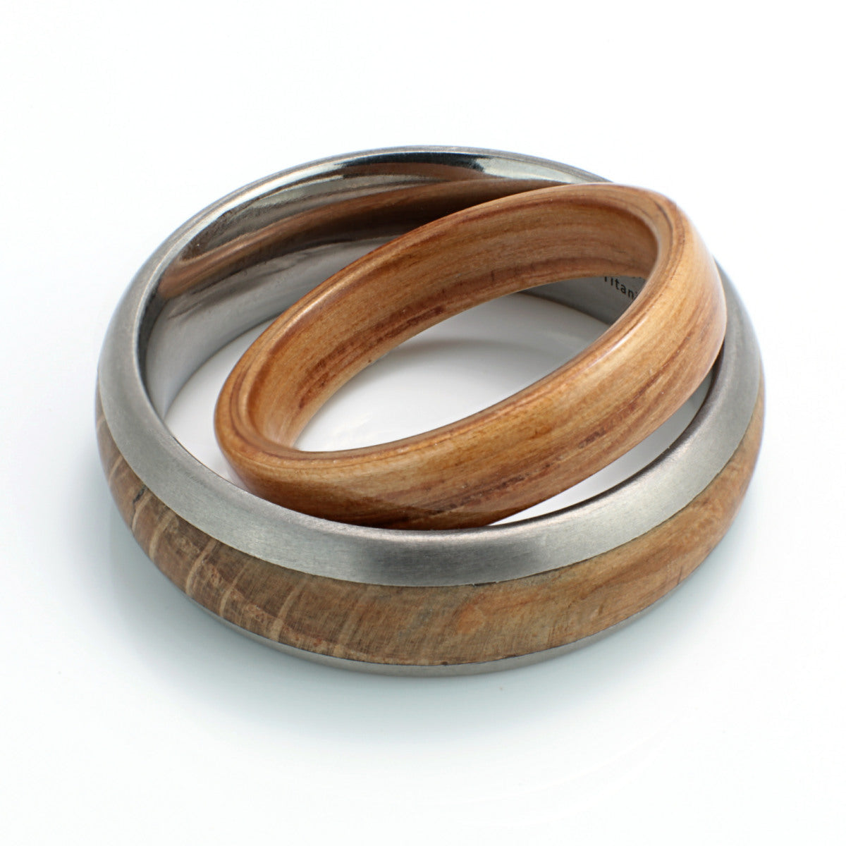 Eco Wood Rings - Oak & Titanium Wood Rings