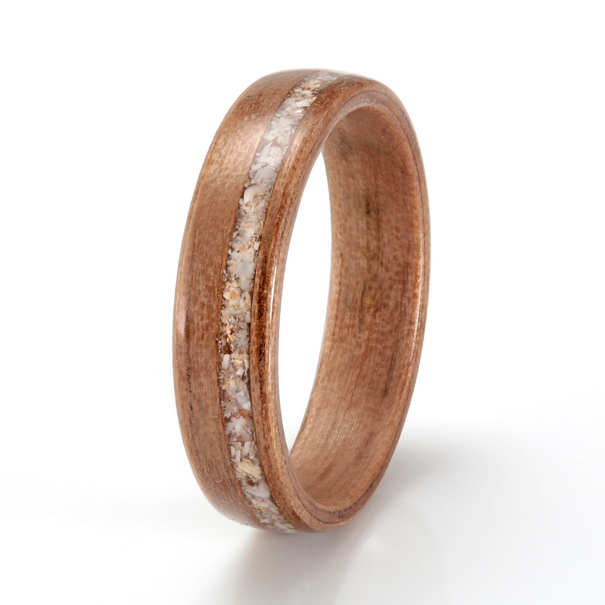 Eco Wood Rings - Walnut Wood Ring with Shell